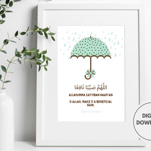 Dua When It Rains Digital Wall Art | Wall Art for Dua for Rain| Set of ...
