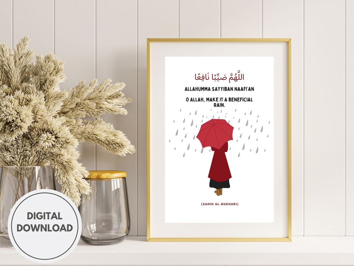 Dua When It Rains Digital Wall Art | Wall Art for Dua for Rain| Set of ...