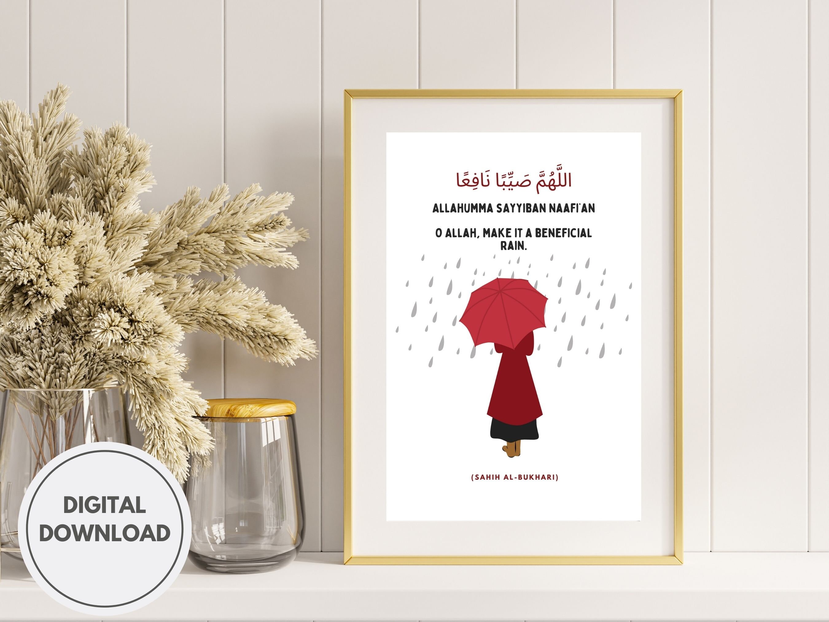 Dua When It Rains Digital Wall Art | Wall Art for Dua for Rain| Set of ...