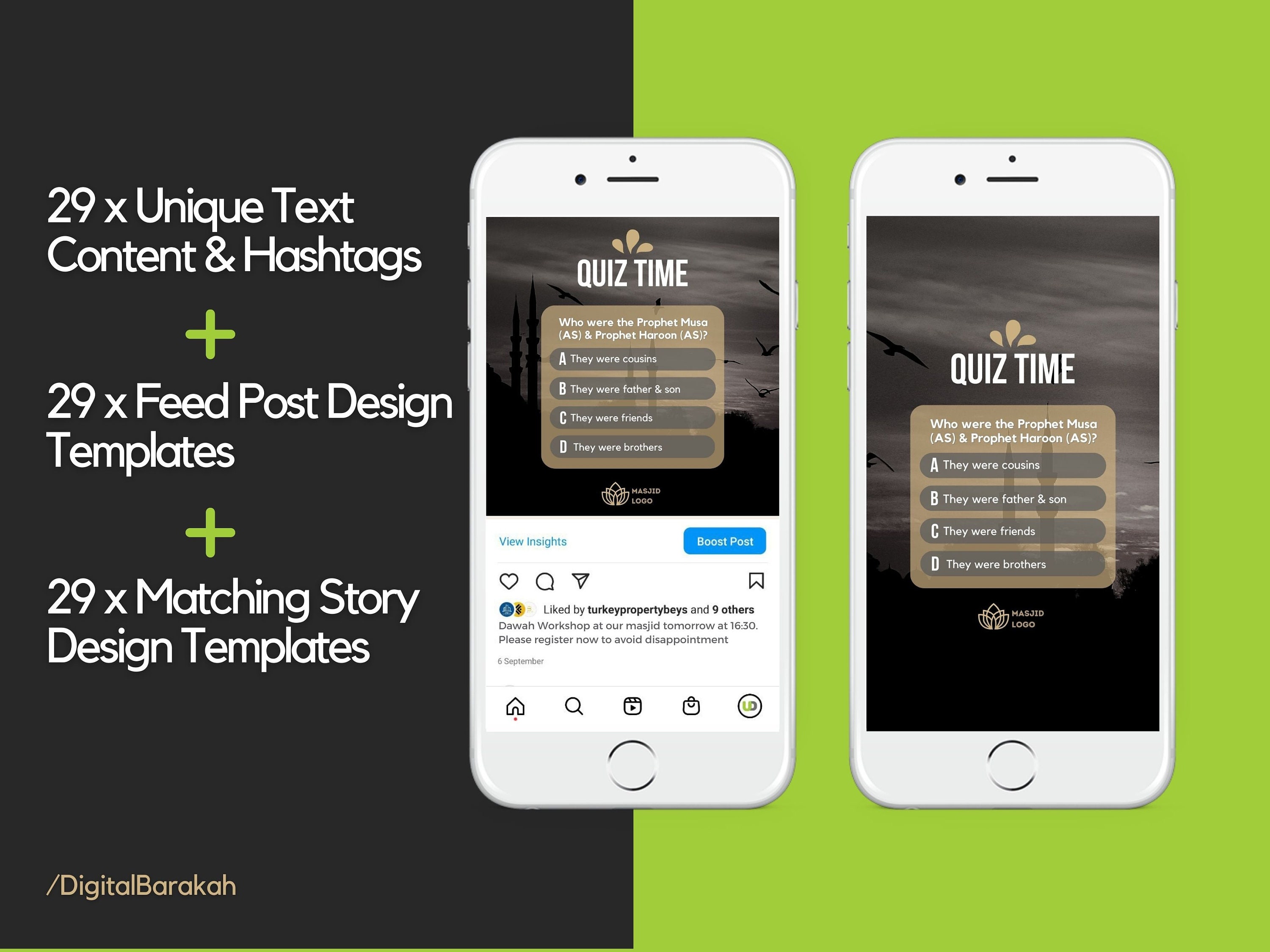 58 X Islamic Quizzes Social Media Designs | Islamic Quiz Post Ideas ...