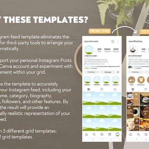 Post Template Mockup | Ig Profile Mockup | Instagram Layout Grid ...