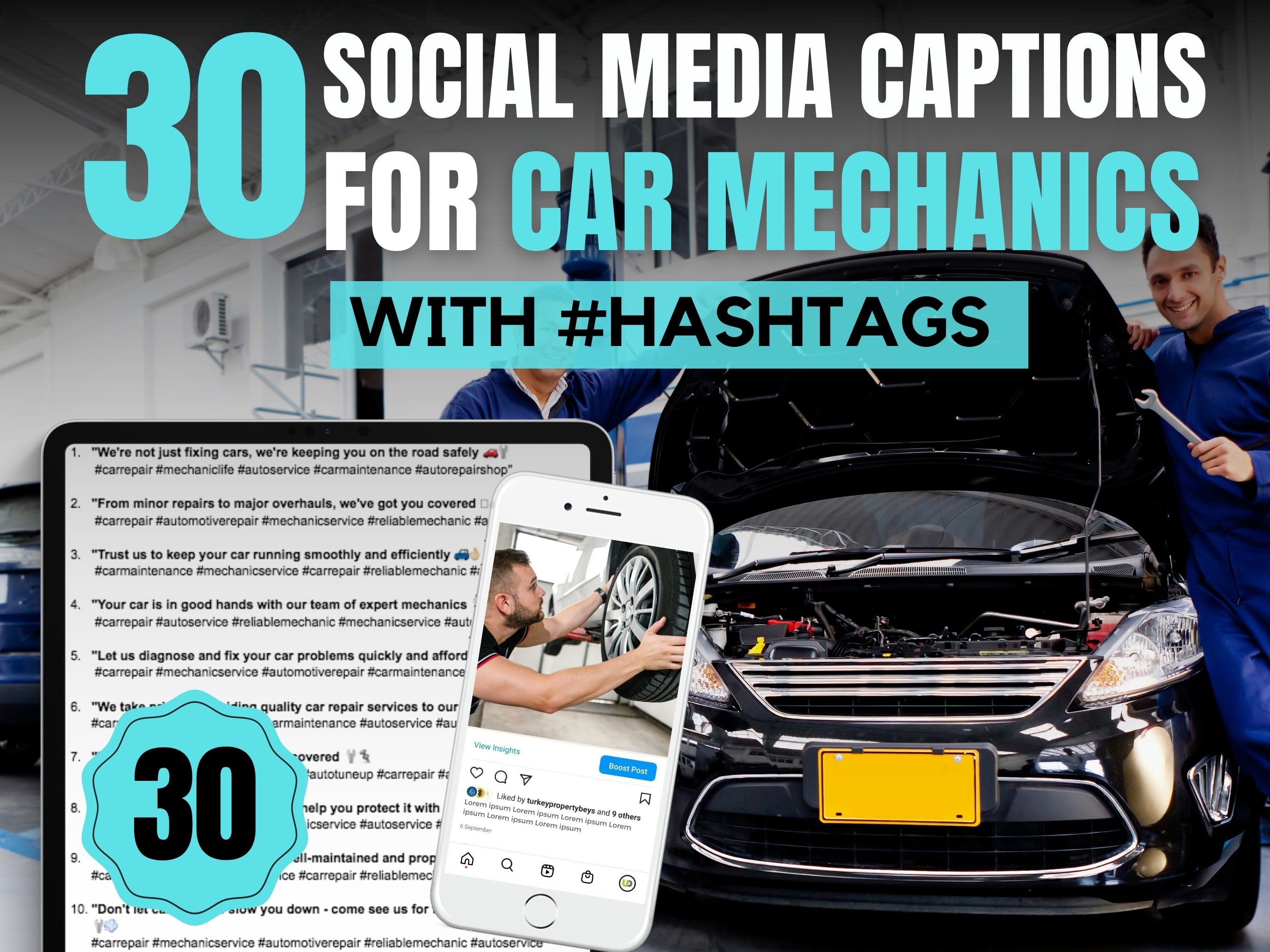 Social Media Captions for Car Mechanics | Social Media Content for Car ...