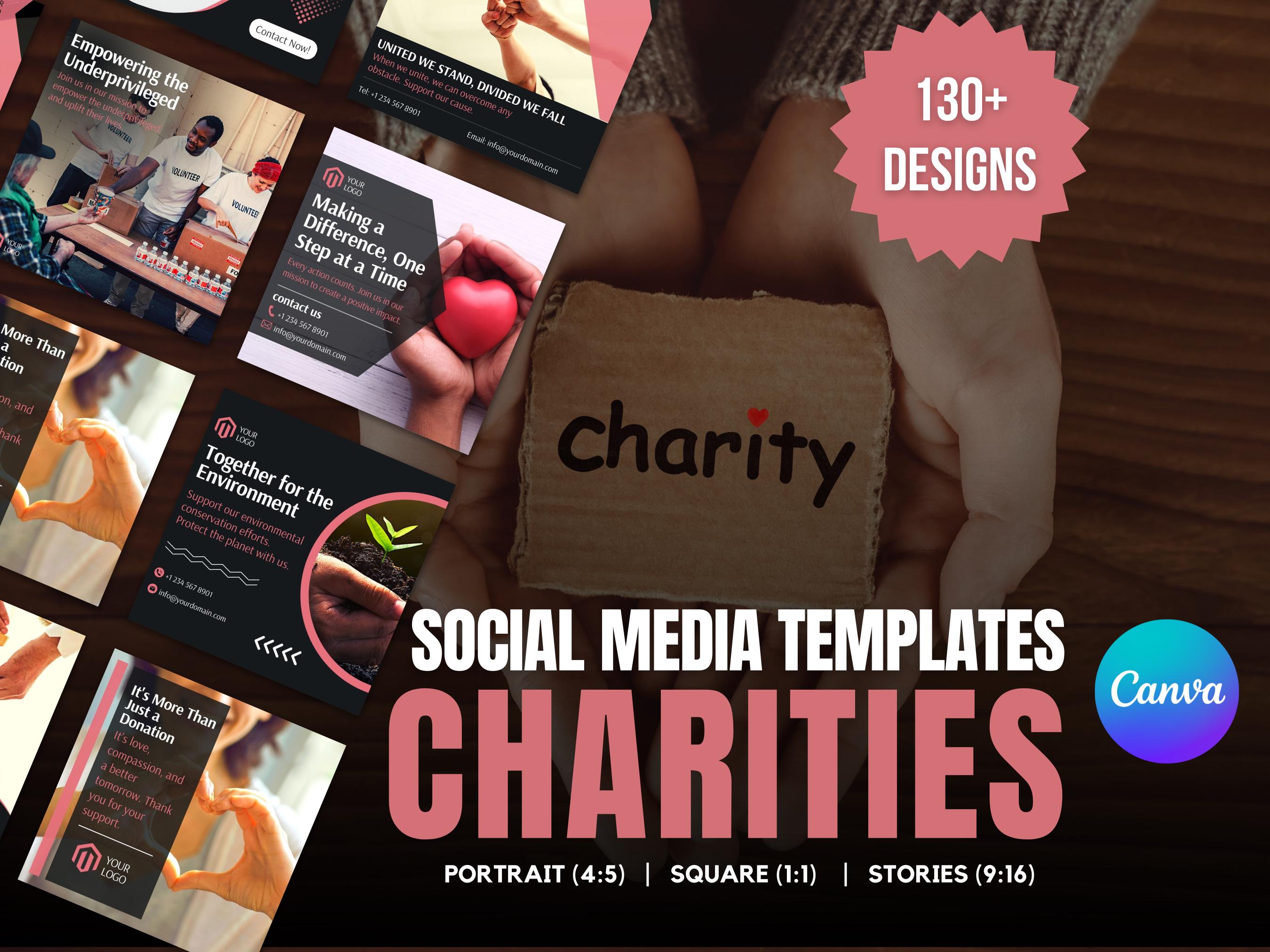132 X Social Media Templates for Charities | Instagram Template Designs ...