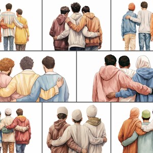 Clipart of 3 Best Muslim Friends / Clipart of Muslim Boys Besties in ...