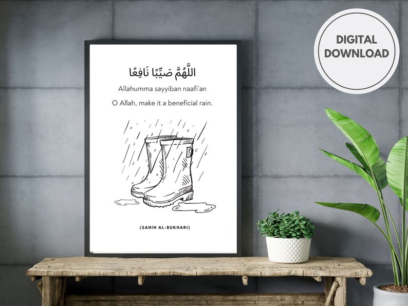 Dua When It Rains Digital Wall Art | Wall Art for Dua for Rain| Set of ...