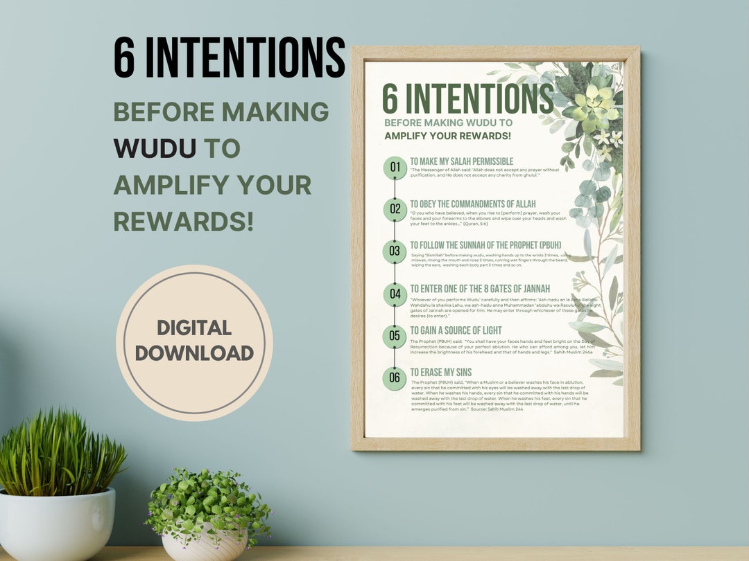6 Intentions Before Making Wudu Poster | 4 X Different Designs ...