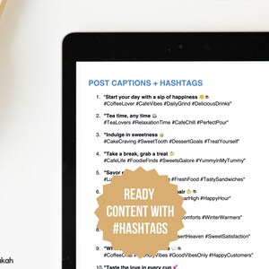 Social Media Templates for Cafes Content Hashtags 30 X Coffee Shop ...