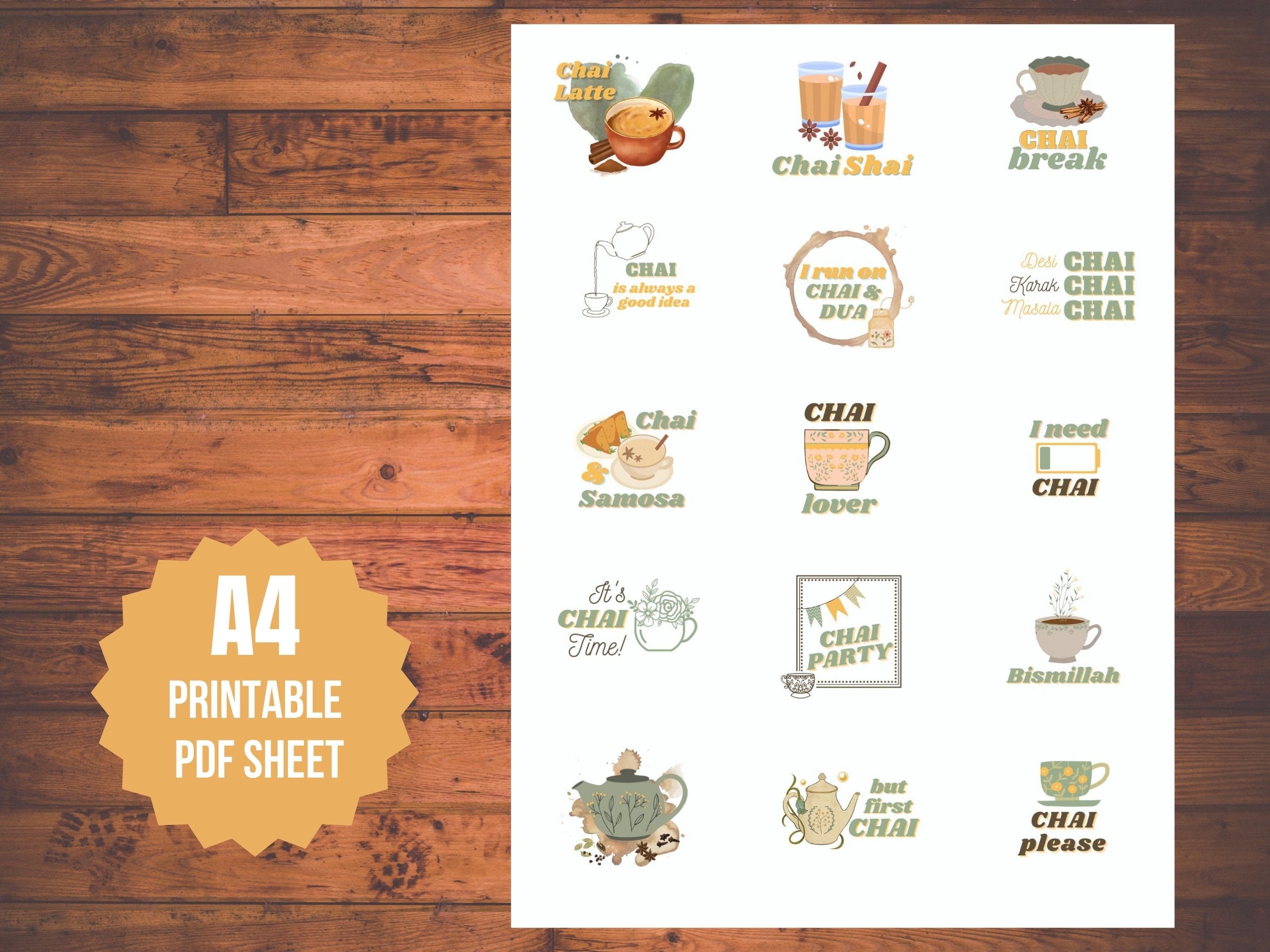 Chai Sticker Icons | Chai Lovers Icons and Clipart | Funny Chai ...