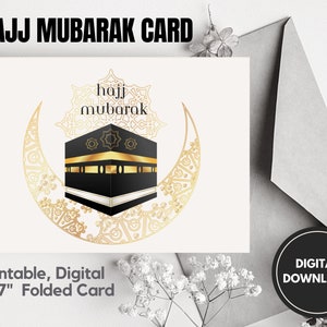 Printable Hajj Moobarak Card | Digital Hajj Mabrook Card | Instant ...