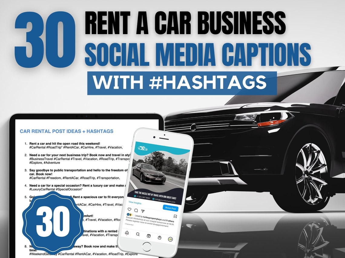 30 Car Rental Social Media Captions Rent a Car Social Media - Etsy