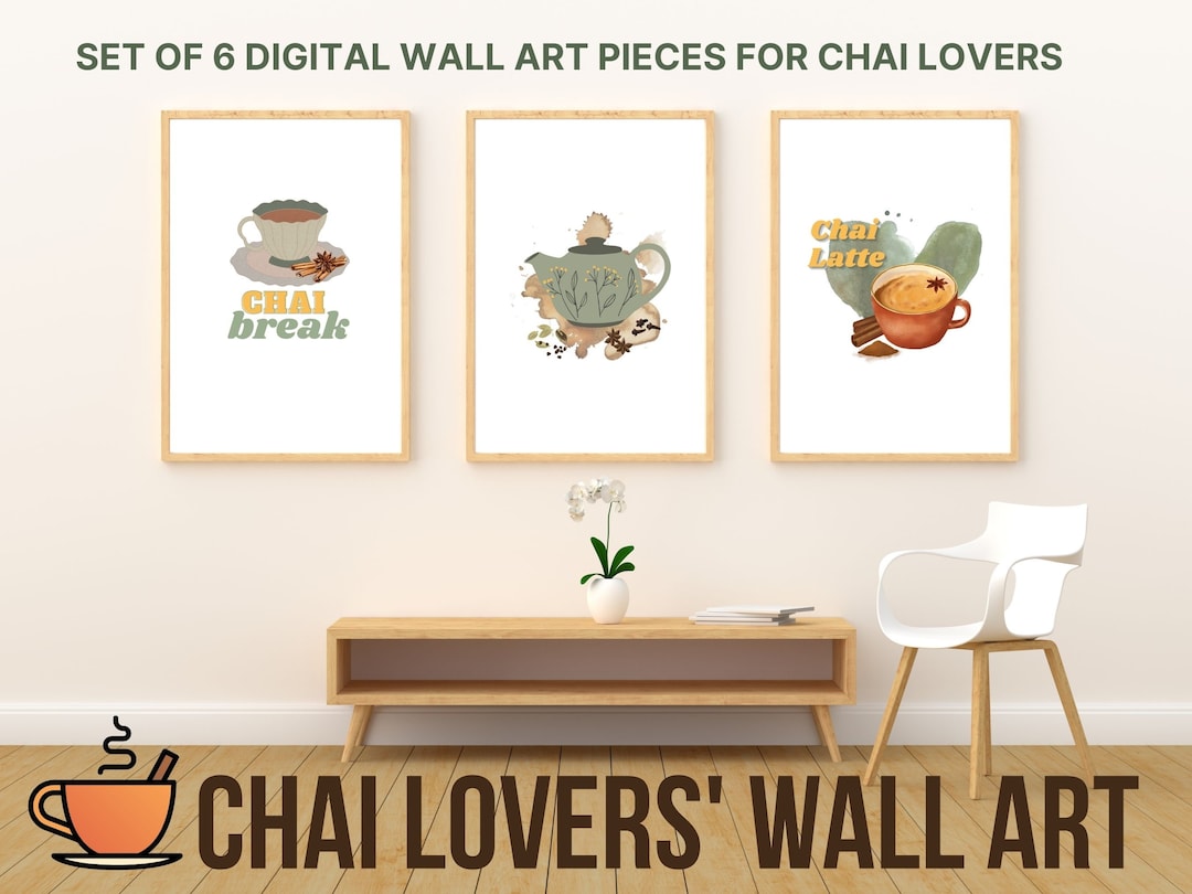 Chai Wall Arts | Set of 6 Chai Art Posters | Chai Posters| Chai ...