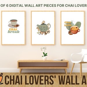 Chai Wall Arts | Set of 6 Chai Art Posters | Chai Posters| Chai ...