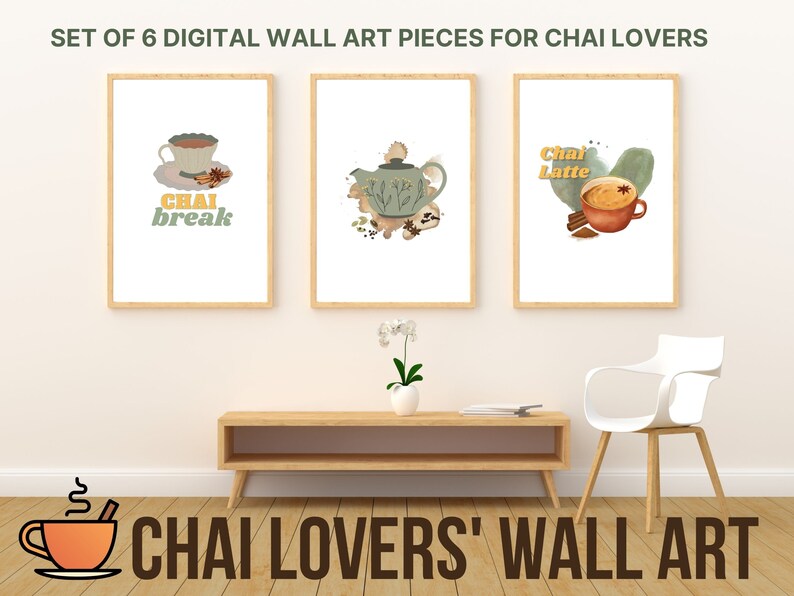 Chai Wall Arts | Set of 6 Chai Art Posters | Chai Posters| Chai ...