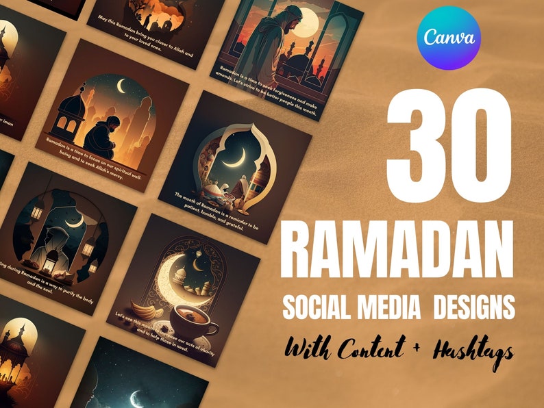 30x Illustrious Ramadan Social Media Designs Content - Etsy