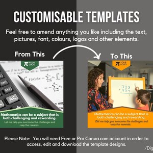 Social Media Templates for Math Tutors | Social Media Content for Math ...