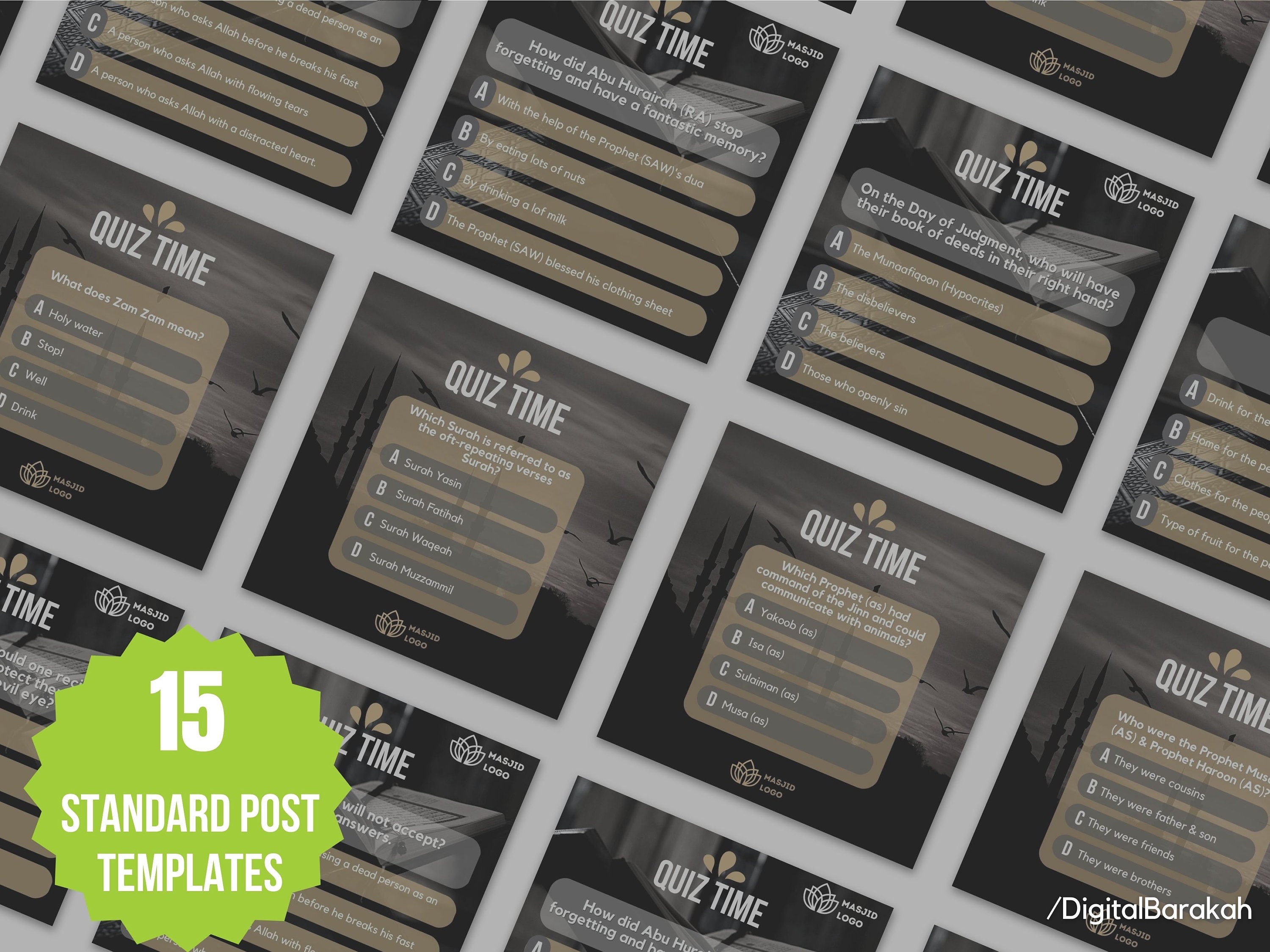 58 X Islamic Quizzes Social Media Designs | Islamic Quiz Post Ideas ...