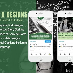 Social Media Templates for Math Tutors | Social Media Content for Math ...