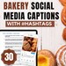 30 Social Media Captions for Bakery, Bakery Social Media Content ...