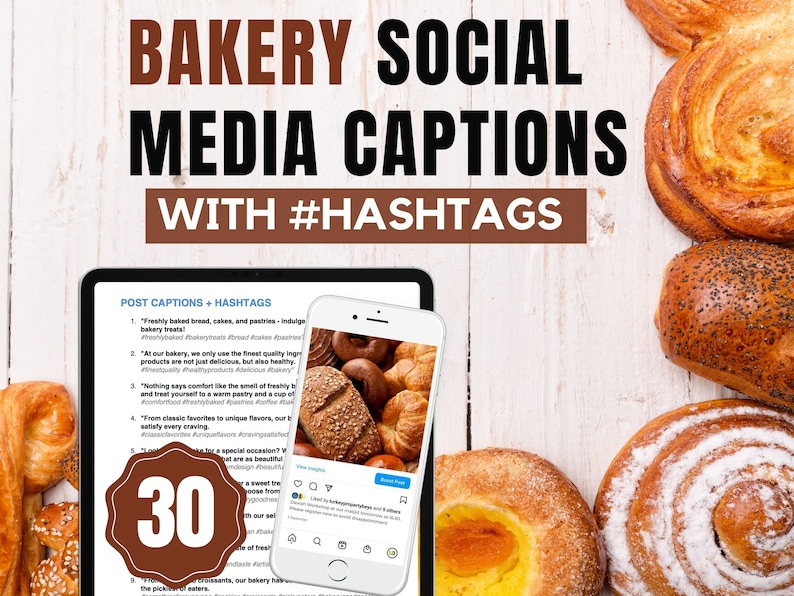 30 Social Media Captions for Bakery, Bakery Social Media Content ...