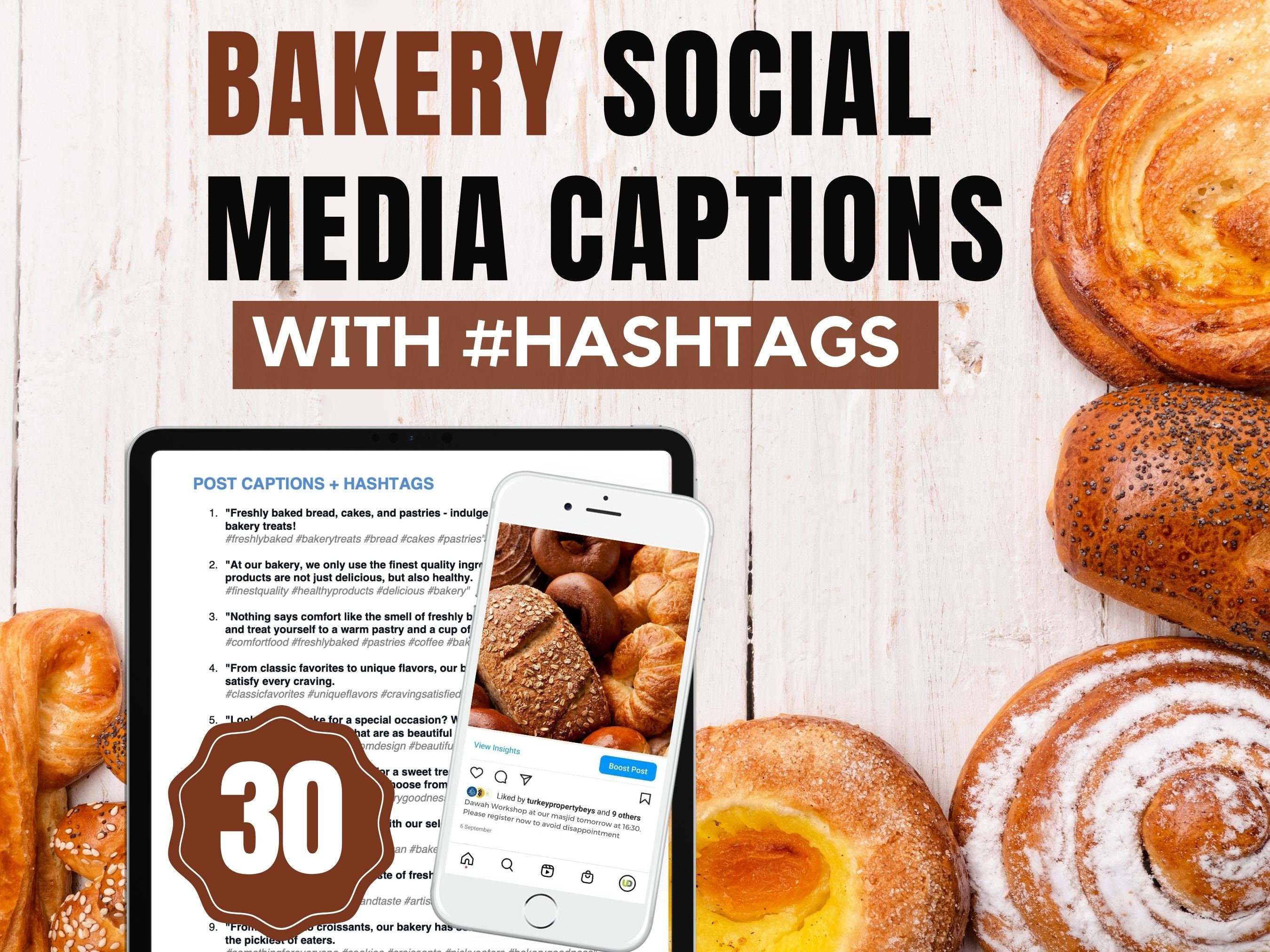 30 Social Media Captions for Bakery, Bakery Social Media Content ...