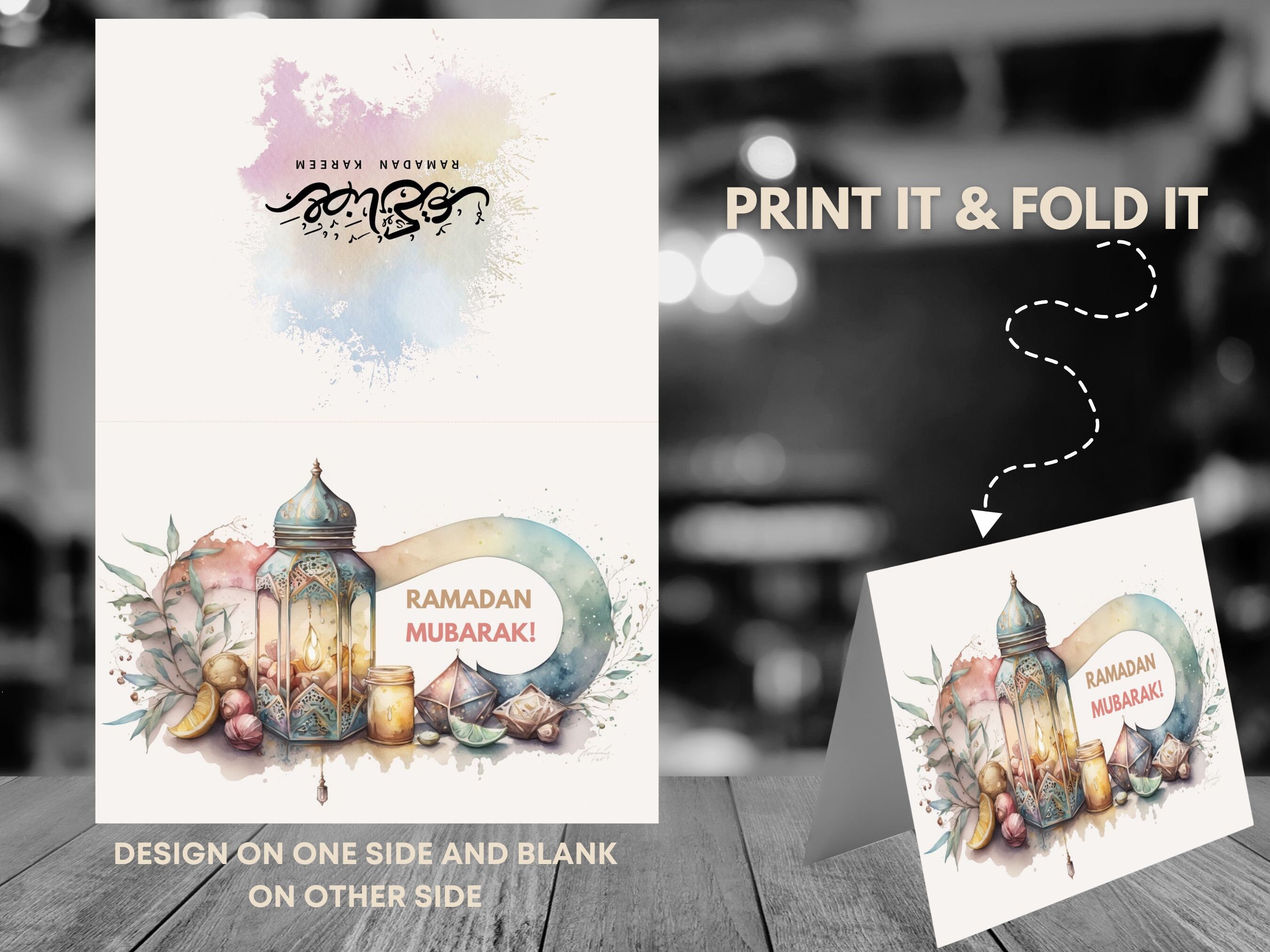 Ramadan Mubarak Card Instant Download Ramadan Mubarak Greeting Card ...