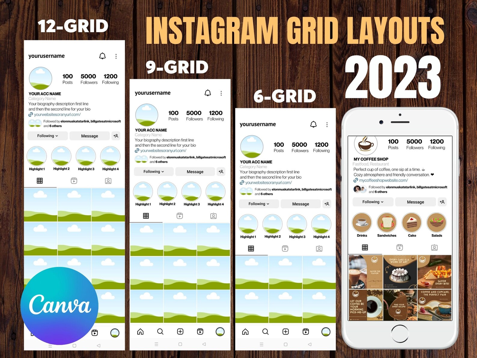 Post Template Mockup Ig Profile Mockup Instagram Layout - Etsy