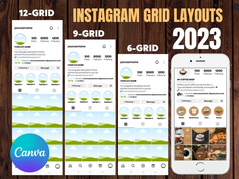 Post Template Mockup Ig Profile Mockup Instagram Layout - Etsy