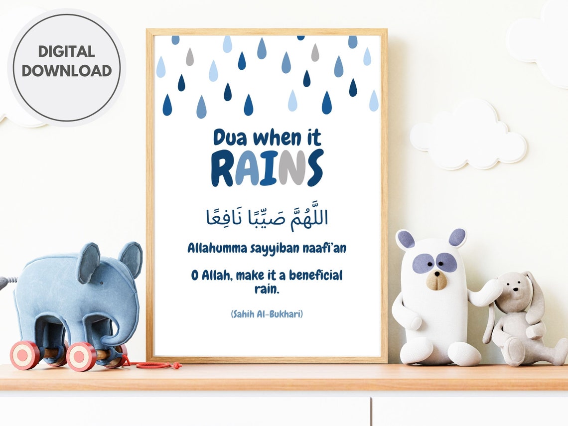 Wall Art for Dua for Rain| Set of 3 Printable Posters for Dua for When ...
