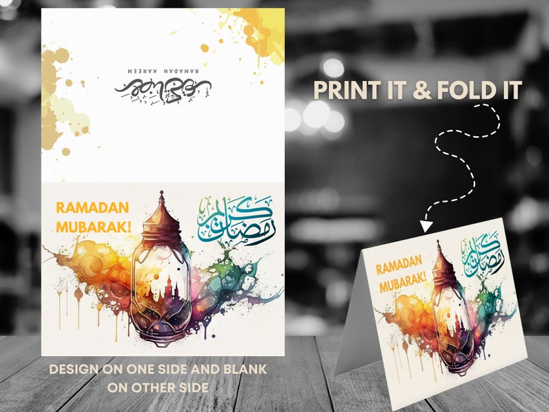 Printable Digital Ramadan Mubarak Card | Ramadan Mubarak Greeting Card ...