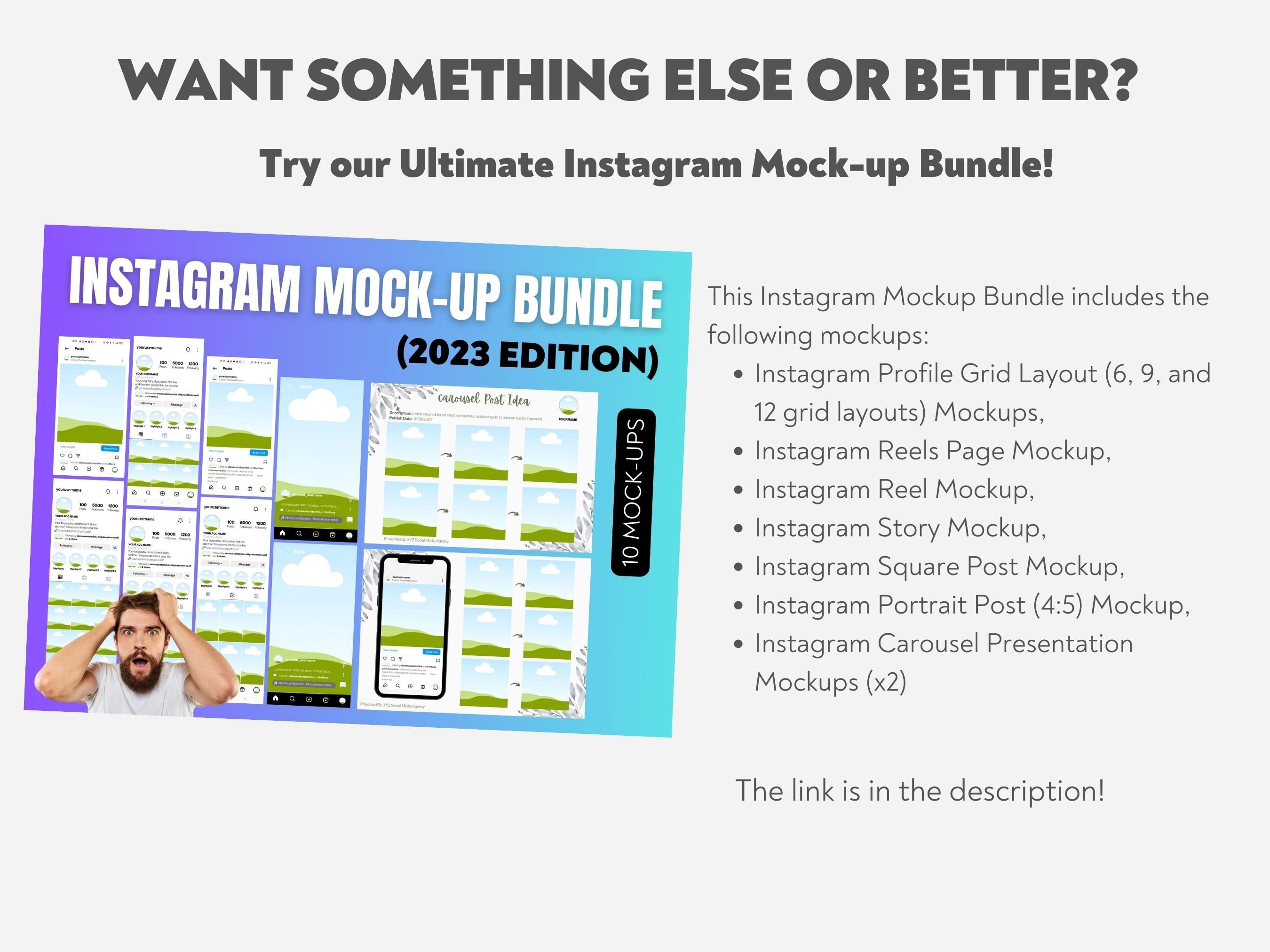 Post Template Mockup Ig Profile Mockup Instagram Layout Grid Instagram ...