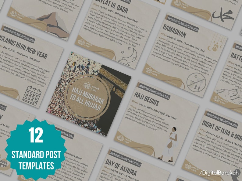 24 X Social Media Designs on Important Islamic Dates + Content ...