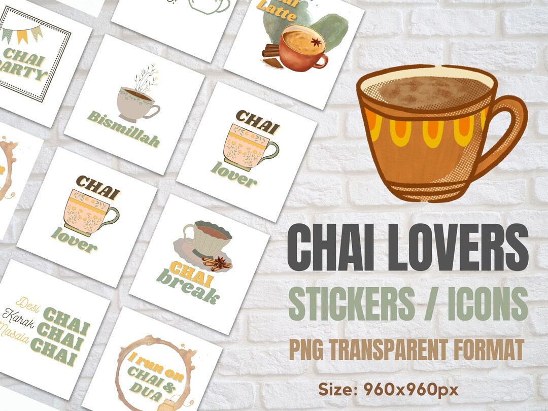 Chai Sticker Icons | Chai Lovers Icons and Clipart | Funny Chai ...