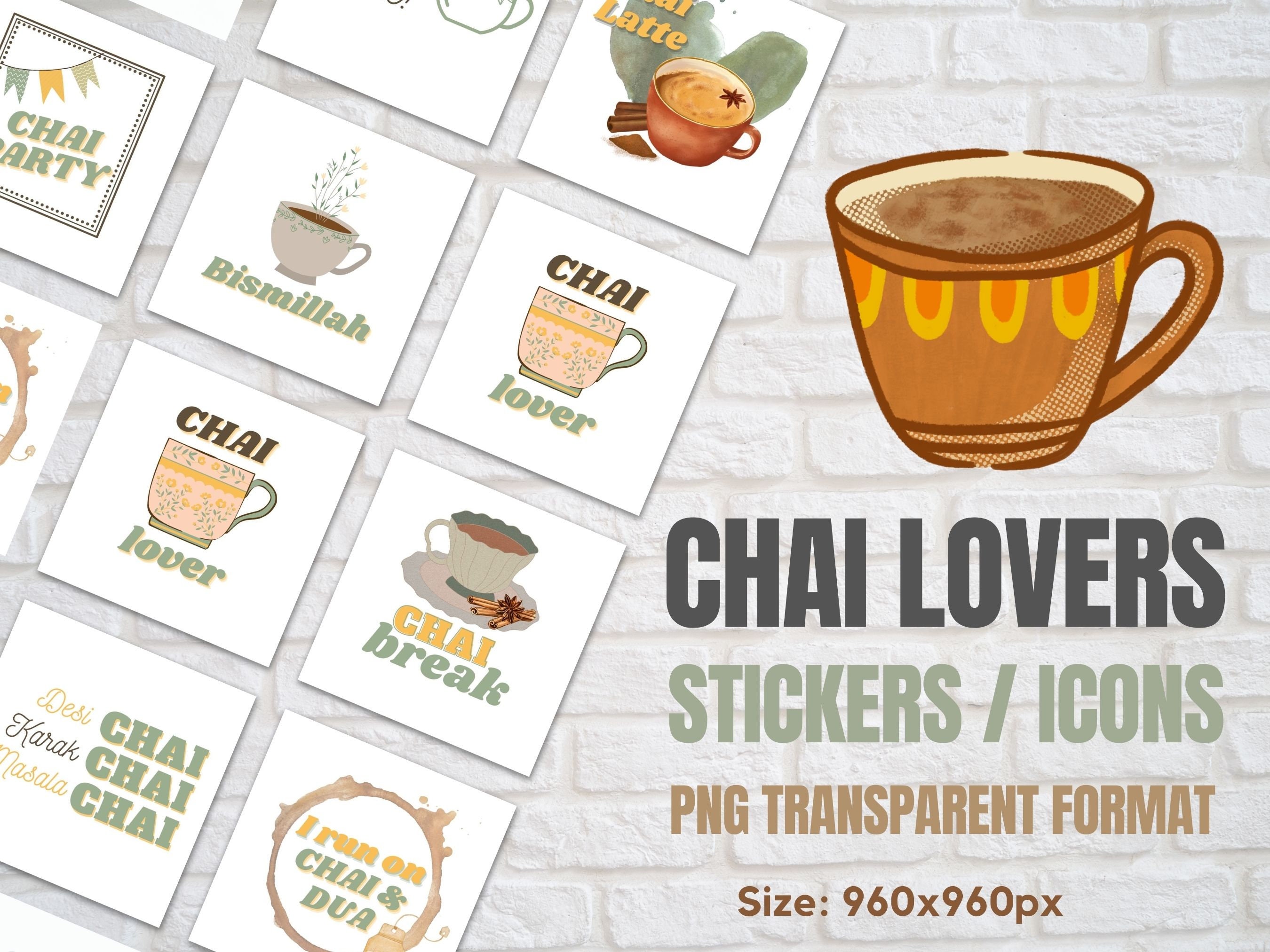 Chai Sticker Icons | Chai Lovers Icons and Clipart | Funny Chai ...