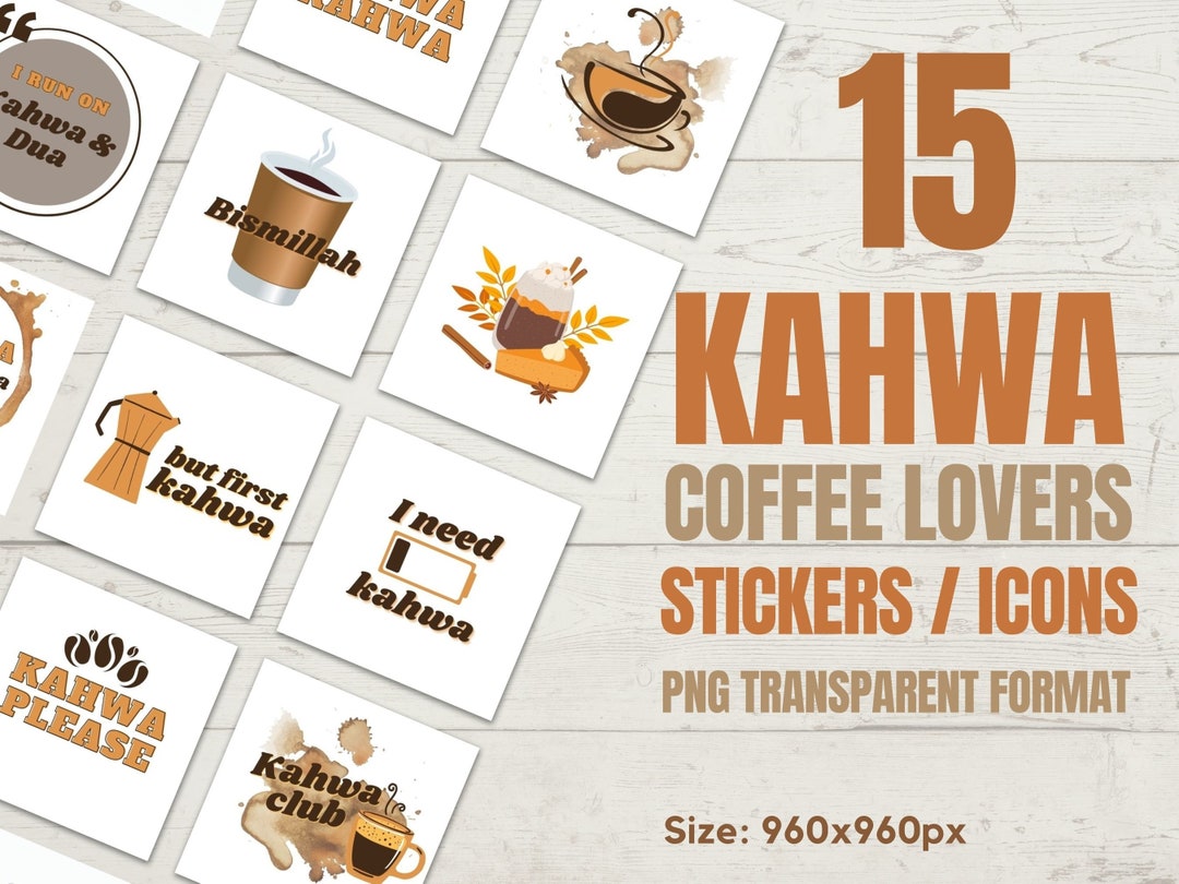 Kahwa / Coffee Sticker Icons Coffee Lovers PNG Icons and - Etsy
