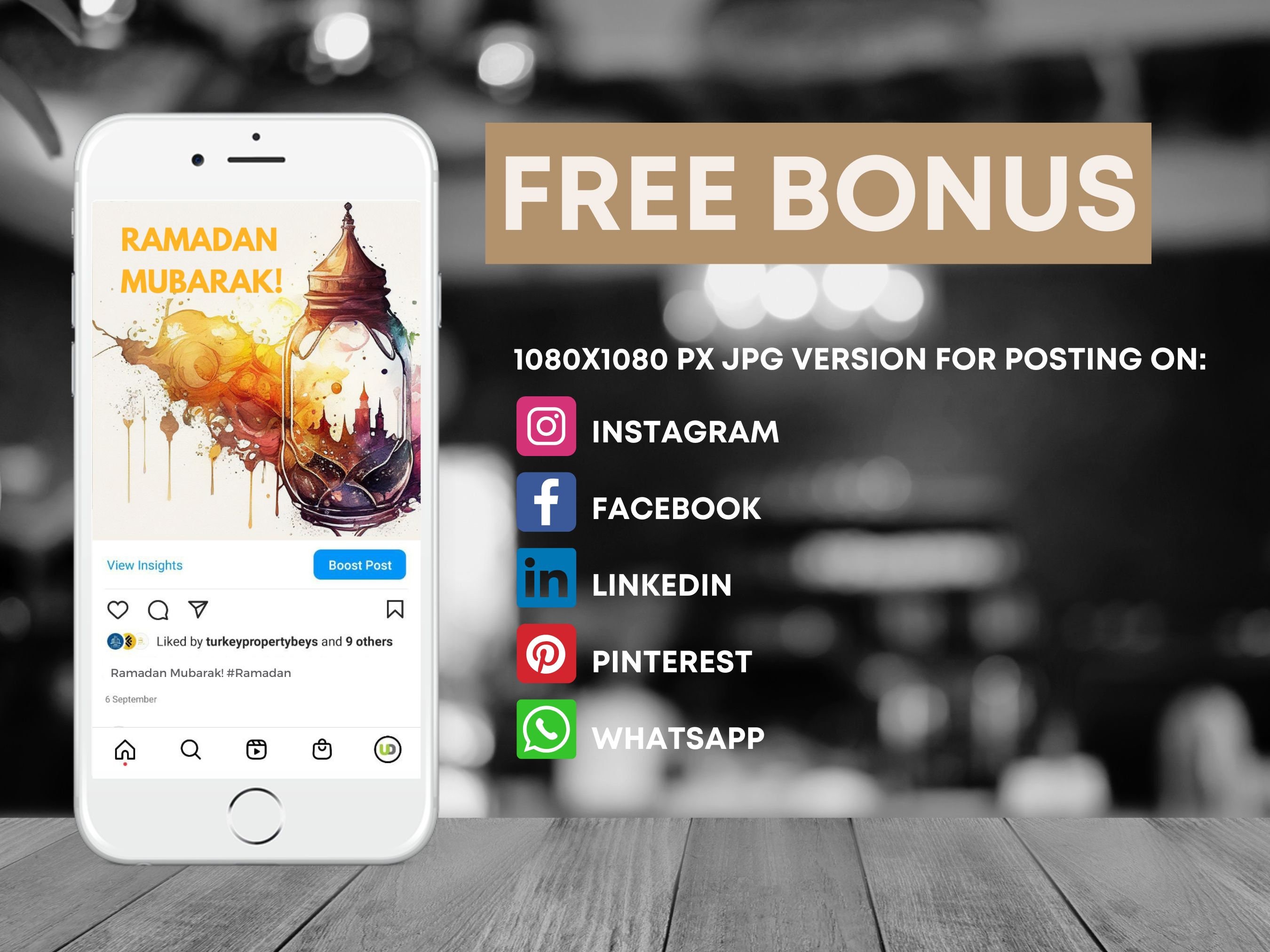 Printable Digital Ramadan Mubarak Card | Ramadan Mubarak Greeting Card ...