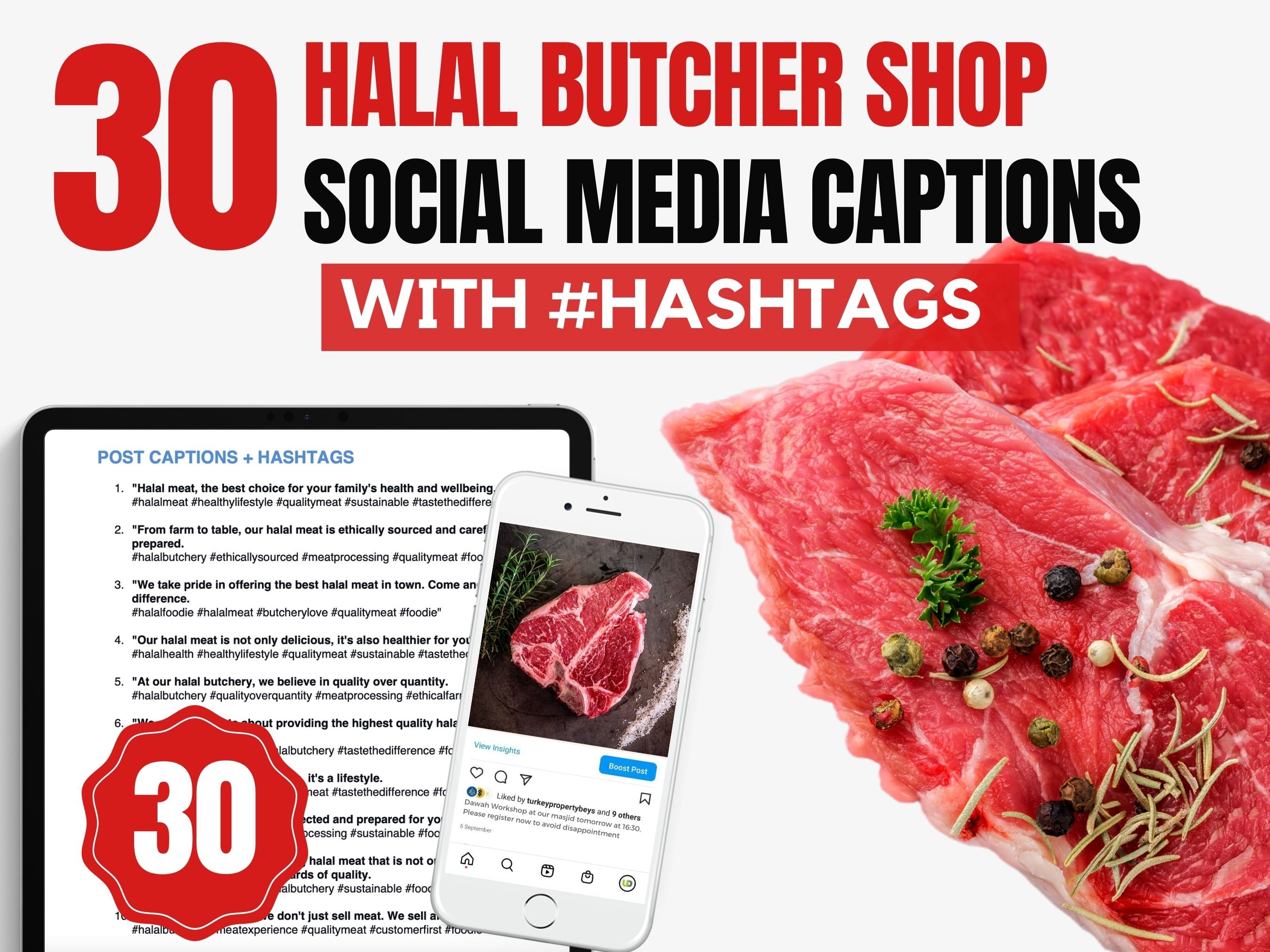Social Media Captions for Halal Butchers | Social Media Content for ...