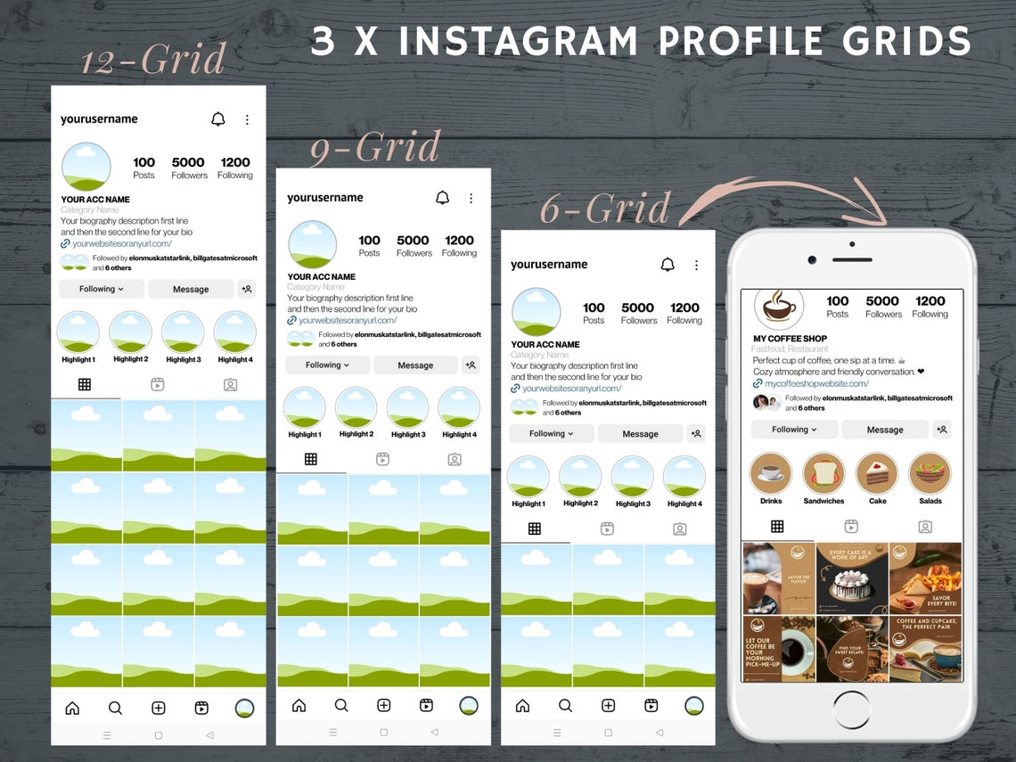 Instagram Mockup Templates | Ig Profile Mockup | Instagram Feed ...
