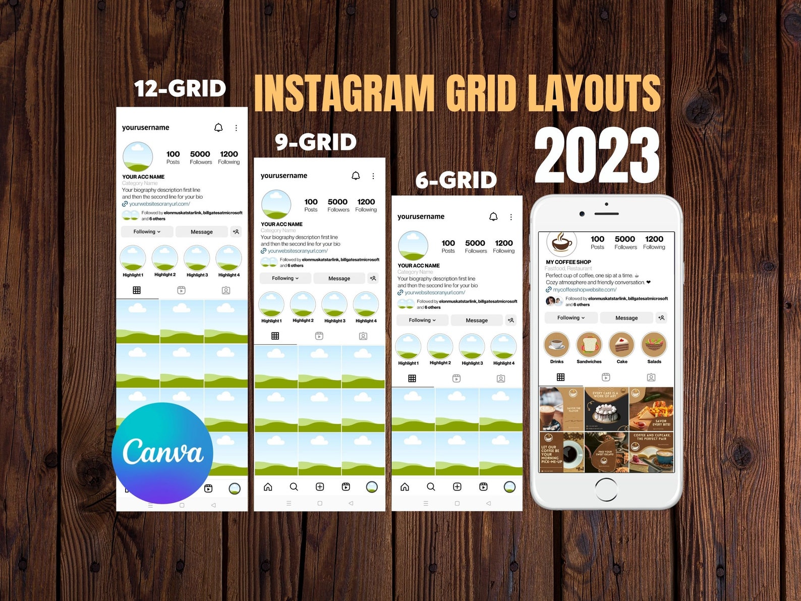 Post Template Mockup Ig Profile Mockup Instagram Layout Grid Instagram ...