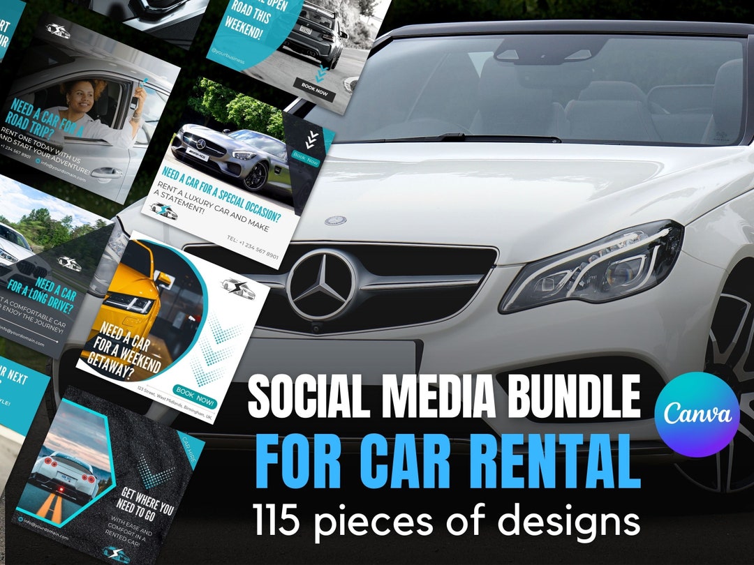 Social Media Bundle for Car Rental Businesses | Instagram Template ...