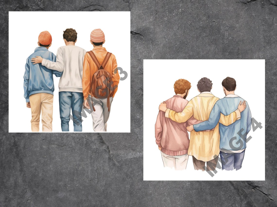 Clipart of 3 Best Muslim Friends / Clipart of Muslim Boys Besties in ...