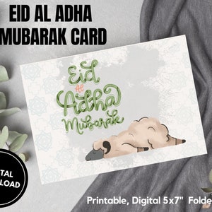 Eid Ul Adha Card Digital Download | Printable Eid Mubarak Greeting Card ...