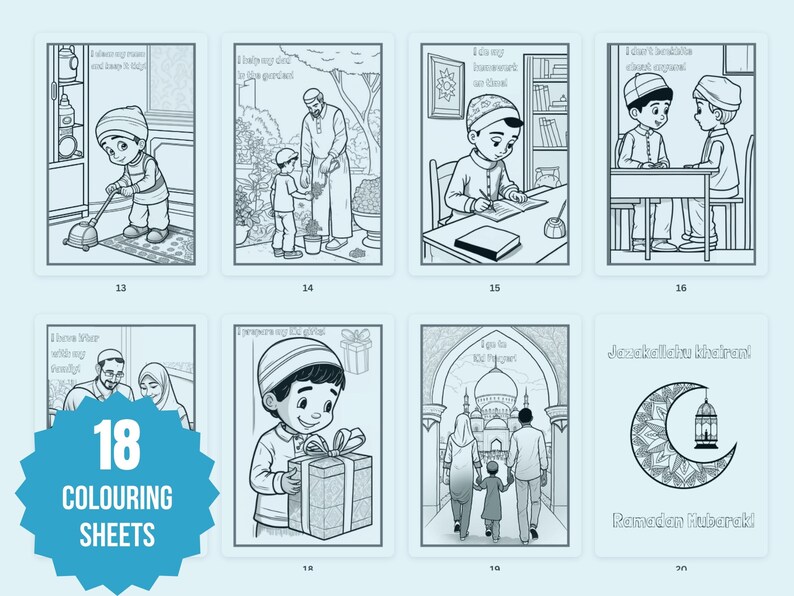 Ramadan Colouring Book for Kids | Instant Download Ramadan Coloring ...