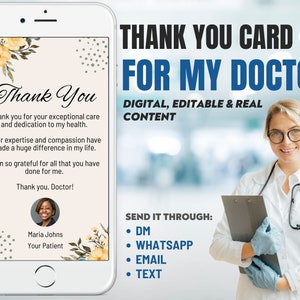 Thank You Card for Doctors | Digital Thank You Card for Nurses ...