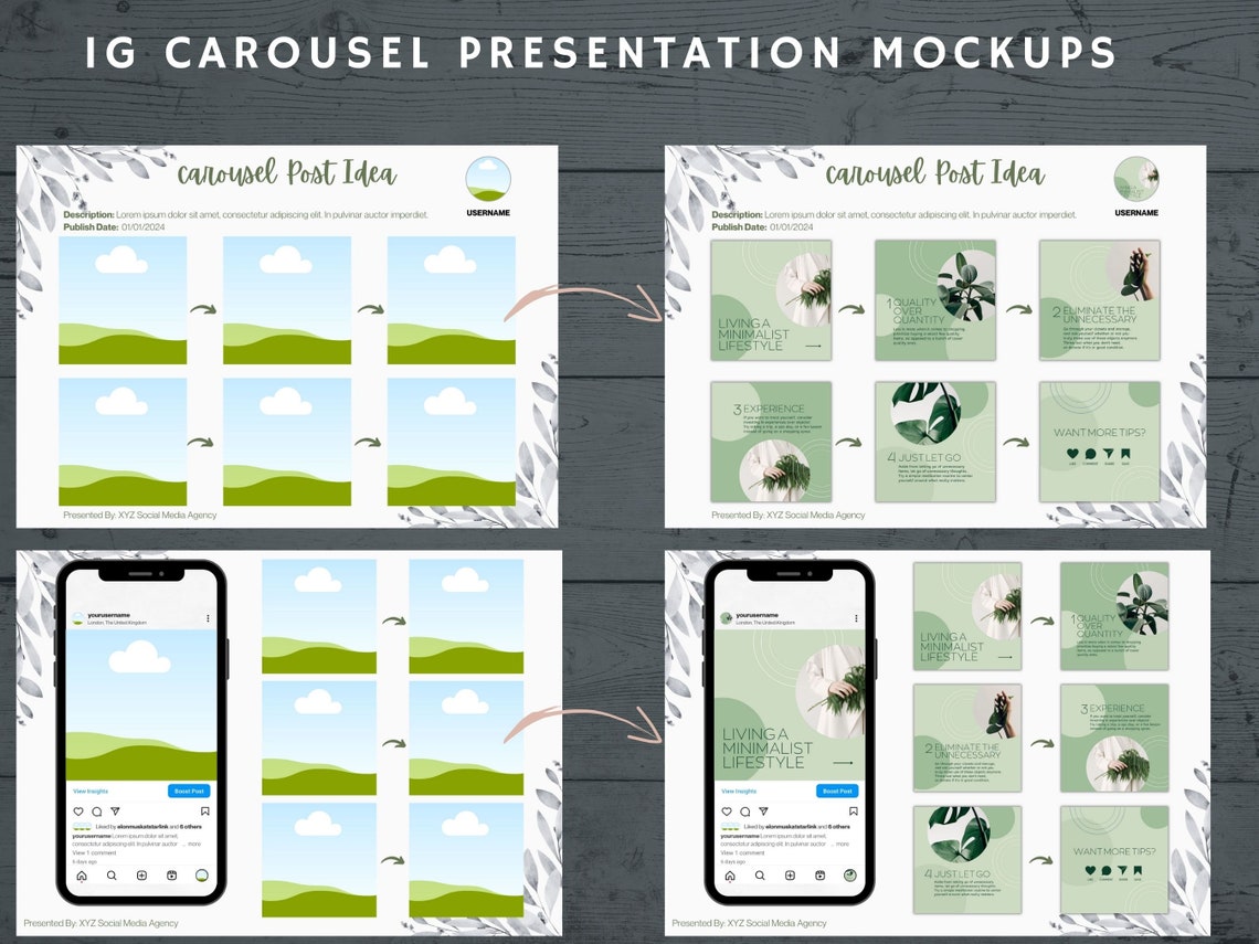 Instagram Mockup Templates | Ig Profile Mockup | Instagram Feed ...