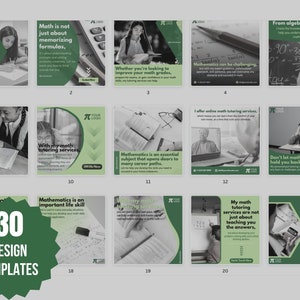 Social Media Templates for Math Tutors | Social Media Content for Math ...