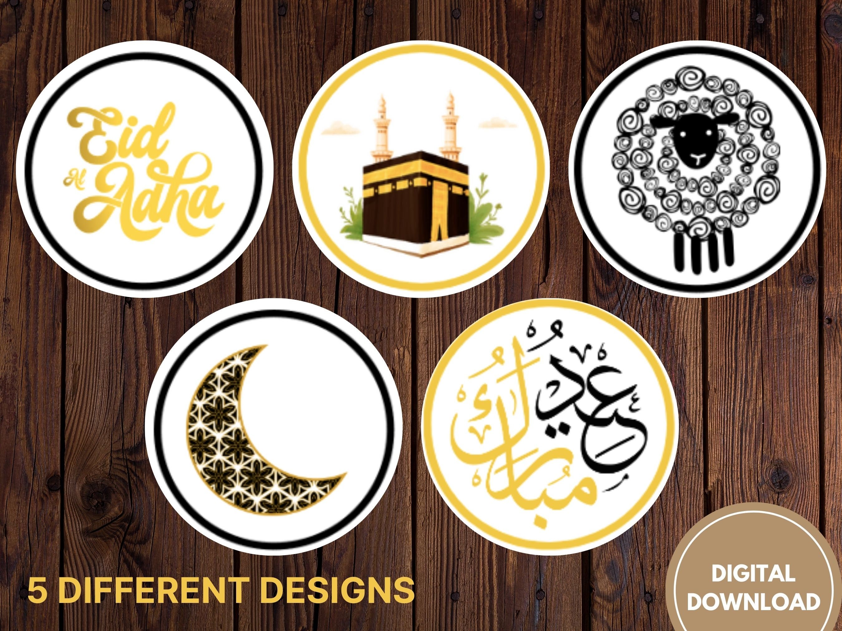 Eid Al Adha Mubarak Cupcake Toppers Printable | Printable Eid Mubarak ...