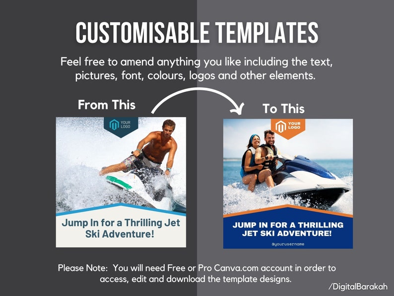 Social Media Templates for Jet Ski Rental Businesses | Instagram ...