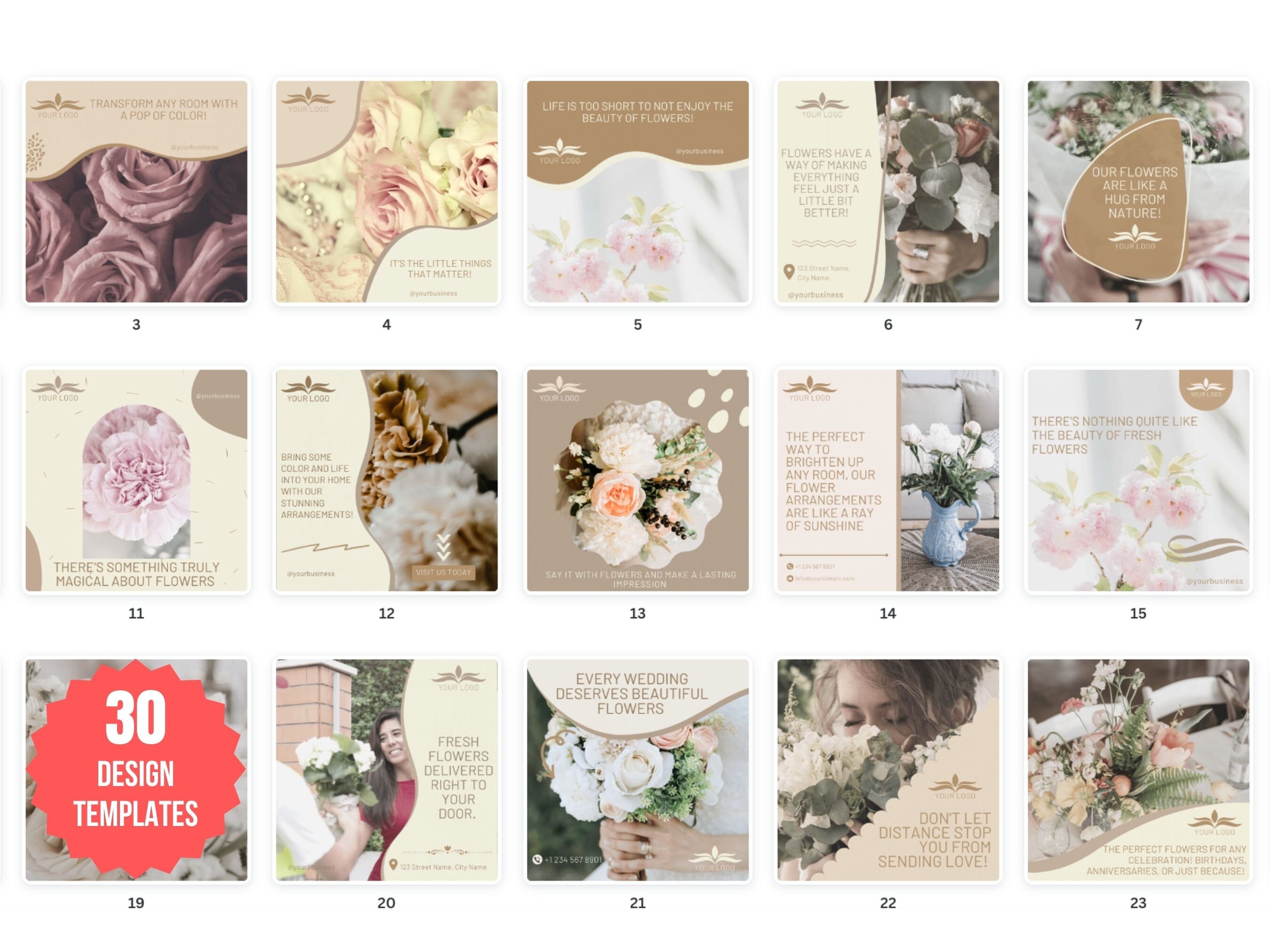 Flower Shop Instagram Templates | Social Media Designs for Florists ...