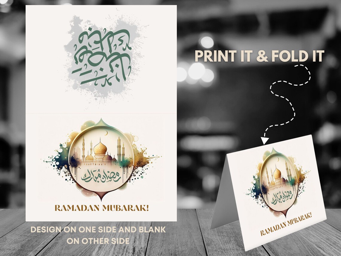Ramadan Card Digital Download | Printable Ramadan Mubarak Greeting Card ...