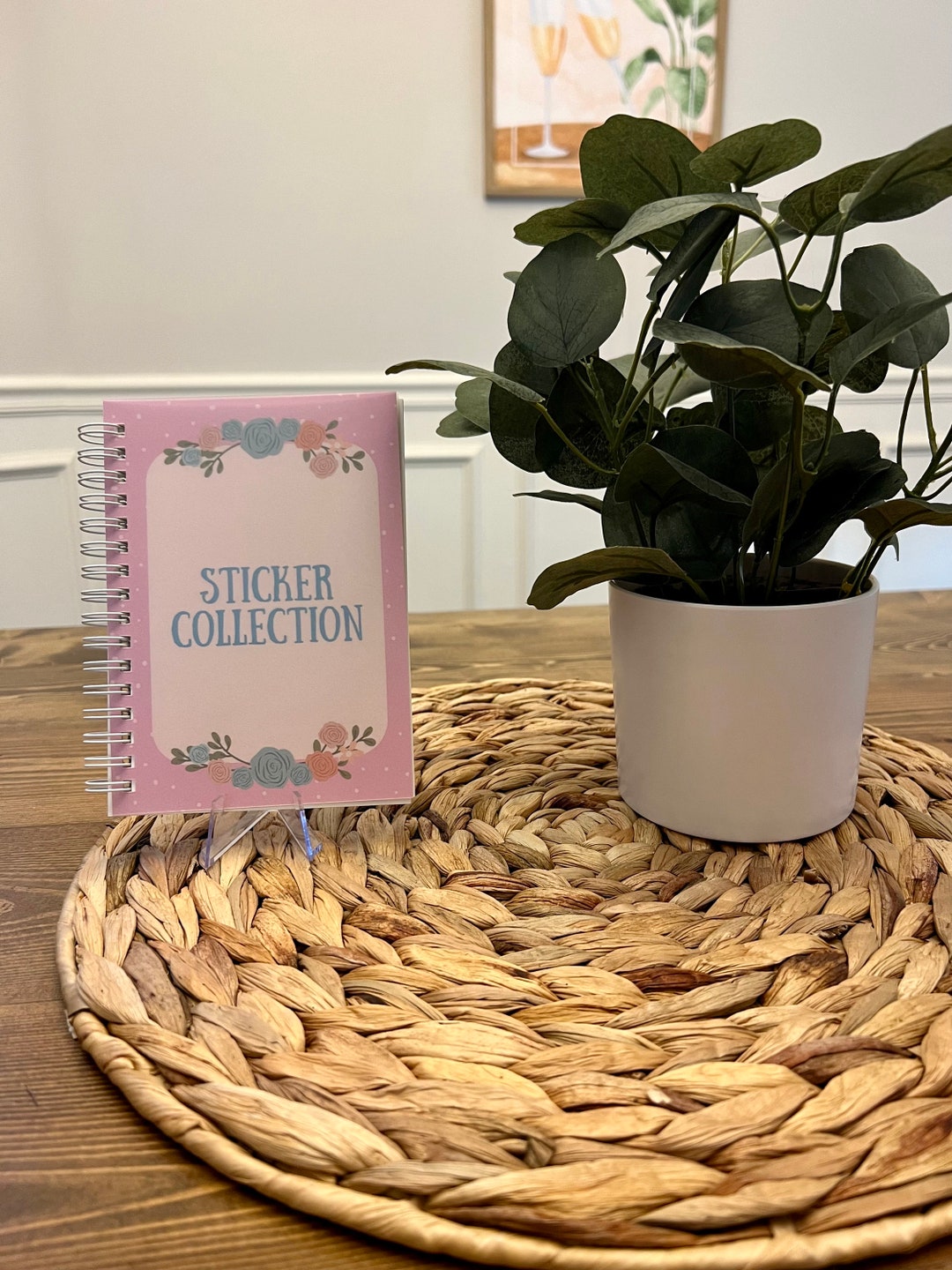 Sticker Collection Pink Preppy Reusable Sticker Book | A6 Spiral Bound ...